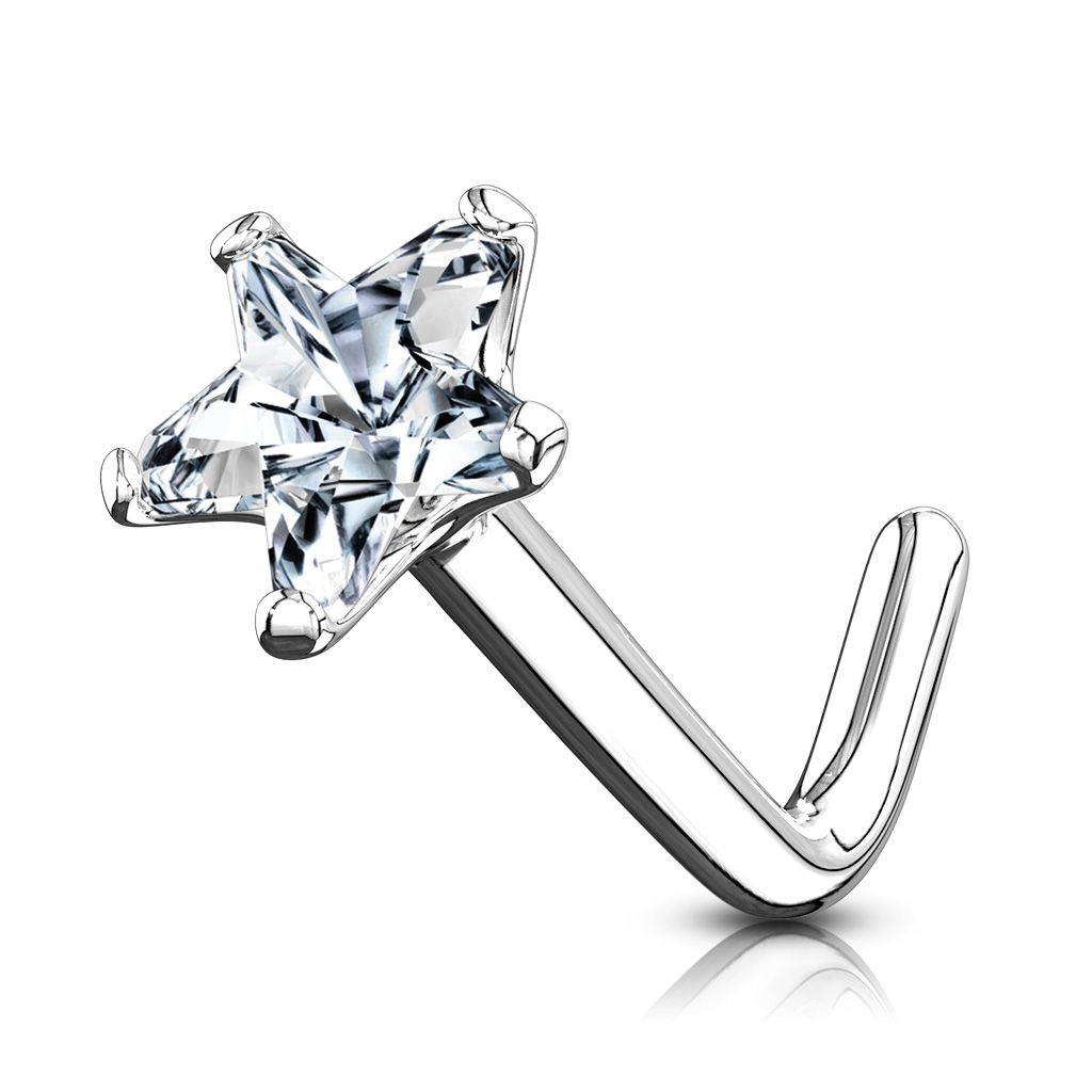 Un prețios piercing de nas de 14 carate din aur, cu stele strălucitoare